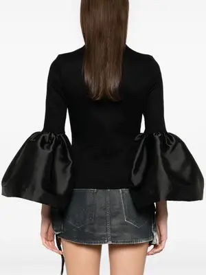 MARQUES' ALMEIDA Flared-cuff Top - Black