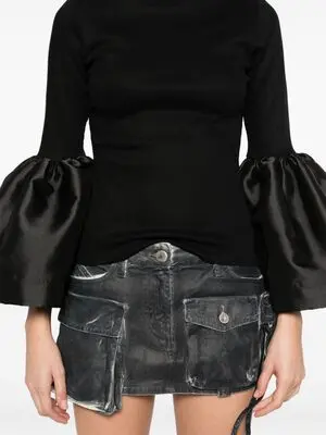 MARQUES' ALMEIDA Flared-cuff Top - Black