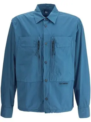 C.P. COMPANY Logo-embroidered Shirt - Blue