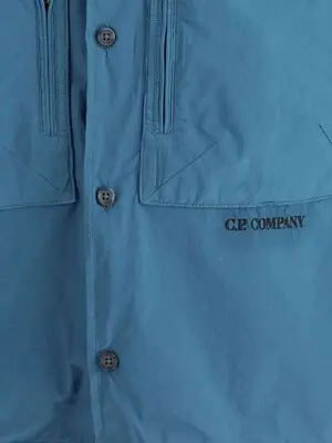 C.P. COMPANY Logo-embroidered Shirt - Blue