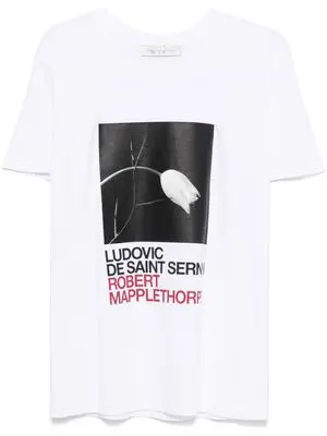 LUDOVIC DE SAINT SERNIN X Robert Mapplethorpe Tulip And Thorn-print T-shirt - White