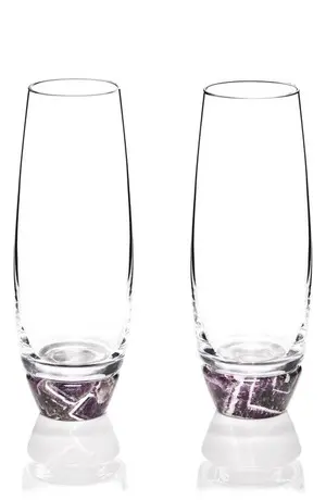 ANNA NEW YORK Elevo Set Of 2 Champagne Glasses - Amethyst