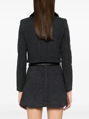 SELF-PORTRAIT Textured Denim Jacket