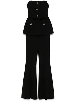 SELF-PORTRAIT Crepe Jumpsuit - Black
