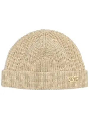 Valentino Garavani Cashmere Beanie - Neutrals