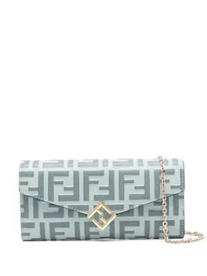 Fendi Ff Diamonds Continental Wallet - Blue