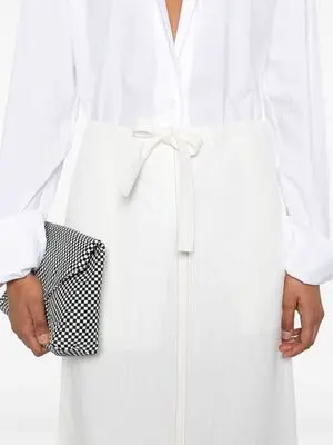 FERRAGAMO Contrast-stitching Drawstring Midi Skirt