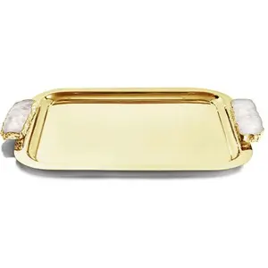 ANNA NEW YORK Hospitality Tray With Crystal Handles - Gold