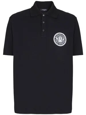 Balmain Logo Polo Shirt - Black