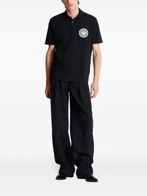 Balmain Logo Polo Shirt - Black
