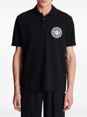 Balmain Logo Polo Shirt - Black