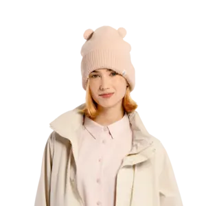 NIRVANNA DESIGNS Bear Cub Ears Beanie - Pink Quartz