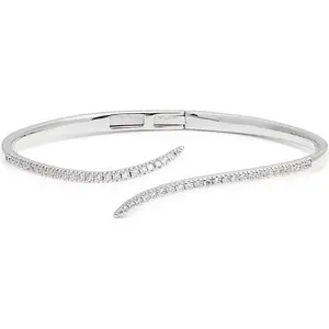 Nordstrom Cubic Zirconia Cuff Bracelet - Clear- Silver