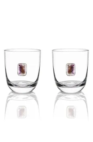 ANNA NEW YORK Elevo Set Of 2 Double Old Fashioned Glasses - Amethyst