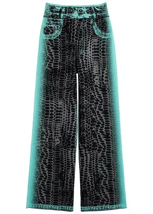 Ph5 Zahra Printed Wide-leg Knit Trousers
