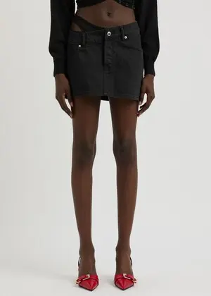 Alexander Wang Underwear-effect Denim Mini Skirt