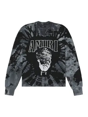 Amiri Crystal Ball Tie-dye Crewneck Sweatshirt - Black