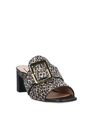Bally Light Calfskin Sandals With Leopard Print And Buckle Detail