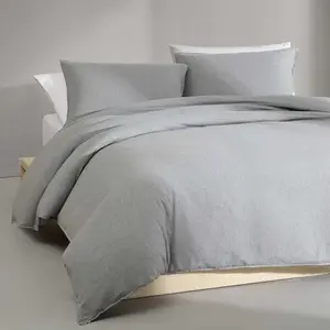 Calvin Klein Melange Flannel 3 Piece Duvet Cover Set, King - Silver Grey