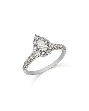 Bloomingdale'S Diamond Pear Shaped Halo Ring 1.0 Tcw - White