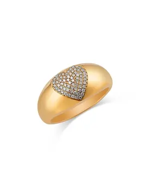 Bloomingdale'S Diamond Heart Band Ring - Gold/white