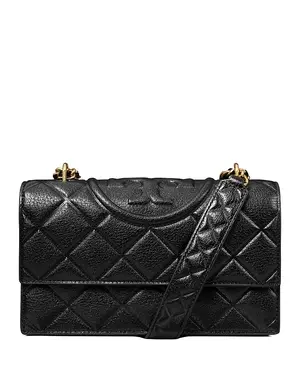 Tory Burch Small Fleming Leather Shoulder Bag - Black