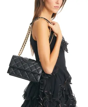 Tory Burch Small Fleming Leather Shoulder Bag - Black