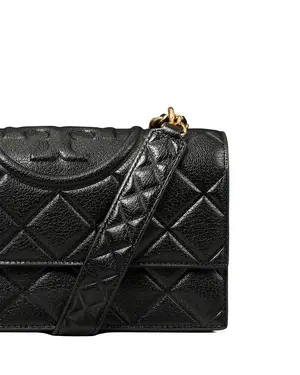 Tory Burch Small Fleming Leather Shoulder Bag - Black