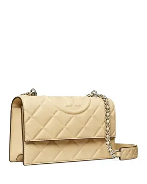 Tory Burch Small Fleming Leather Shoulder Bag - Vanilla