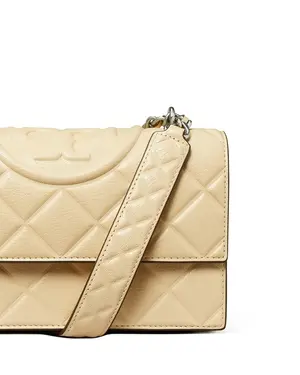 Tory Burch Small Fleming Leather Shoulder Bag - Vanilla