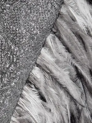 Dolce & Gabbana Feather-trimmed Metallic Jacquard Mini Dress