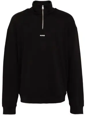 Hugo Zip-neck Logo Print Sweatshirt