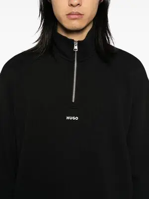 Hugo Zip-neck Logo Print Sweatshirt