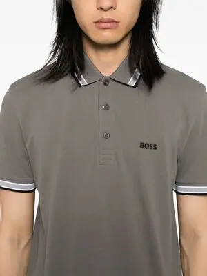 BOSS Logo Embroidery Short-sleeves Polo Shirt