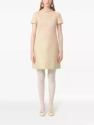 Valentino Garavani Toute La V Lurex Jacquard Mini Dress - Neutrals