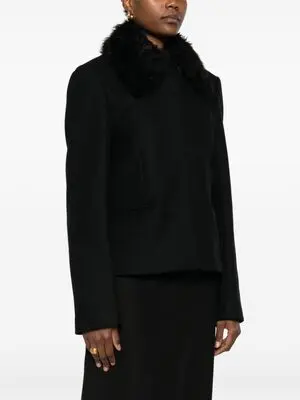 TOTEME Shearling-collar Jacket - Black