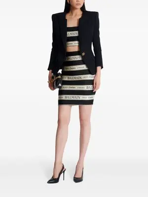 Balmain Ribbon Jacquard Crop Top
