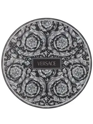 Versace Barocco Haze Serving Plate - Black