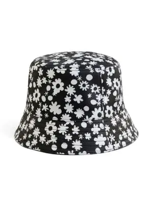 Marni Floral-print Cotton Bucket Hat - Black