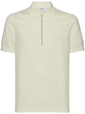 FERRAGAMO Logo-embroidered Half-zip Polo Shirt - Green