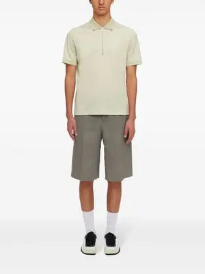 FERRAGAMO Logo-embroidered Half-zip Polo Shirt - Green