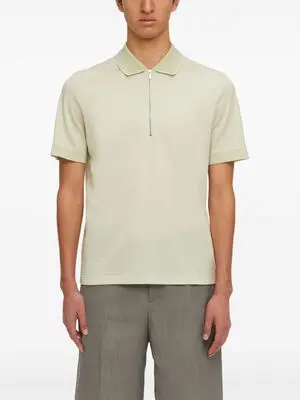 FERRAGAMO Logo-embroidered Half-zip Polo Shirt - Green