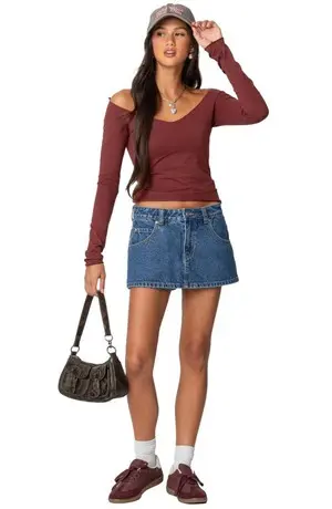 EDIKTED Talia Denim Skort