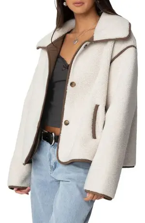 EDIKTED Frost Oversized Faux Shearling Jacket