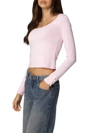 EDIKTED Lolo Bow Long Sleeve Top