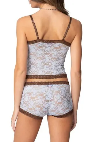 EDIKTED Dee Pointelle Stitch & Lace Camisole