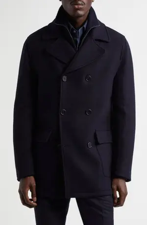 Thom Sweeney Notched Lapel Outerwear For Men