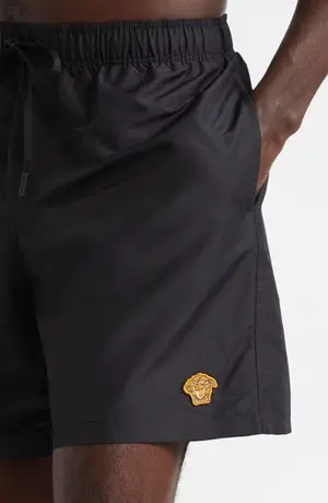 Versace Embroidered Medusa Swim Trunks