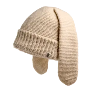 NIRVANNA DESIGNS Ribbed Beanie With Ear Flaps - White