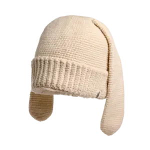 NIRVANNA DESIGNS Ribbed Beanie With Ear Flaps - White